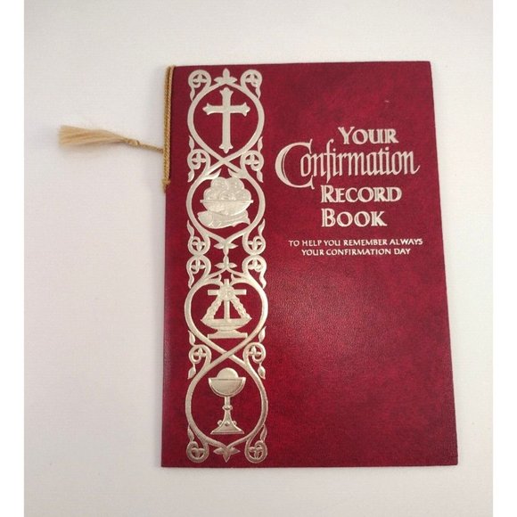 Other | Vintage Confirmation Record Book Red Catholic Prayers ...